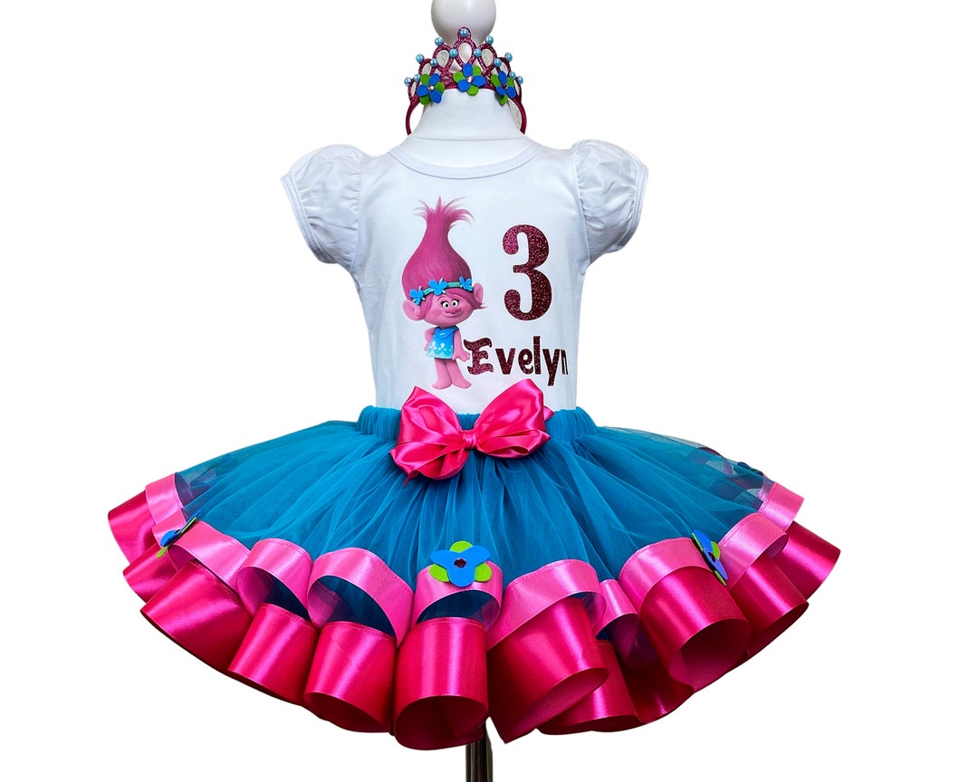 Poppy Birthday Outfit- Poppy Tutu Set -baby Girl Poppy Princess Costume ...