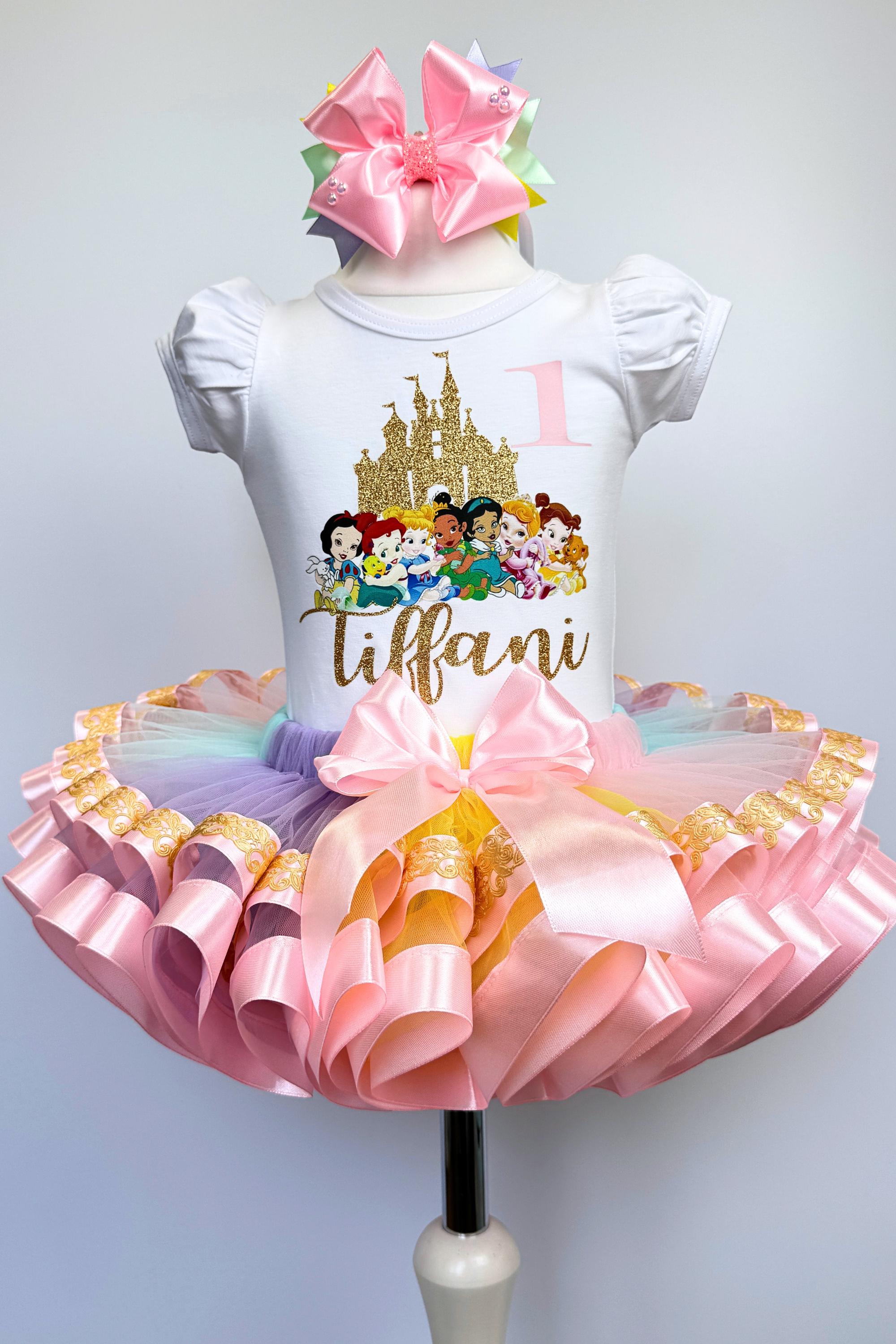 Personalized Princess Baby Birthday Outfit: Rainbow Partygirls Tutu Set ...