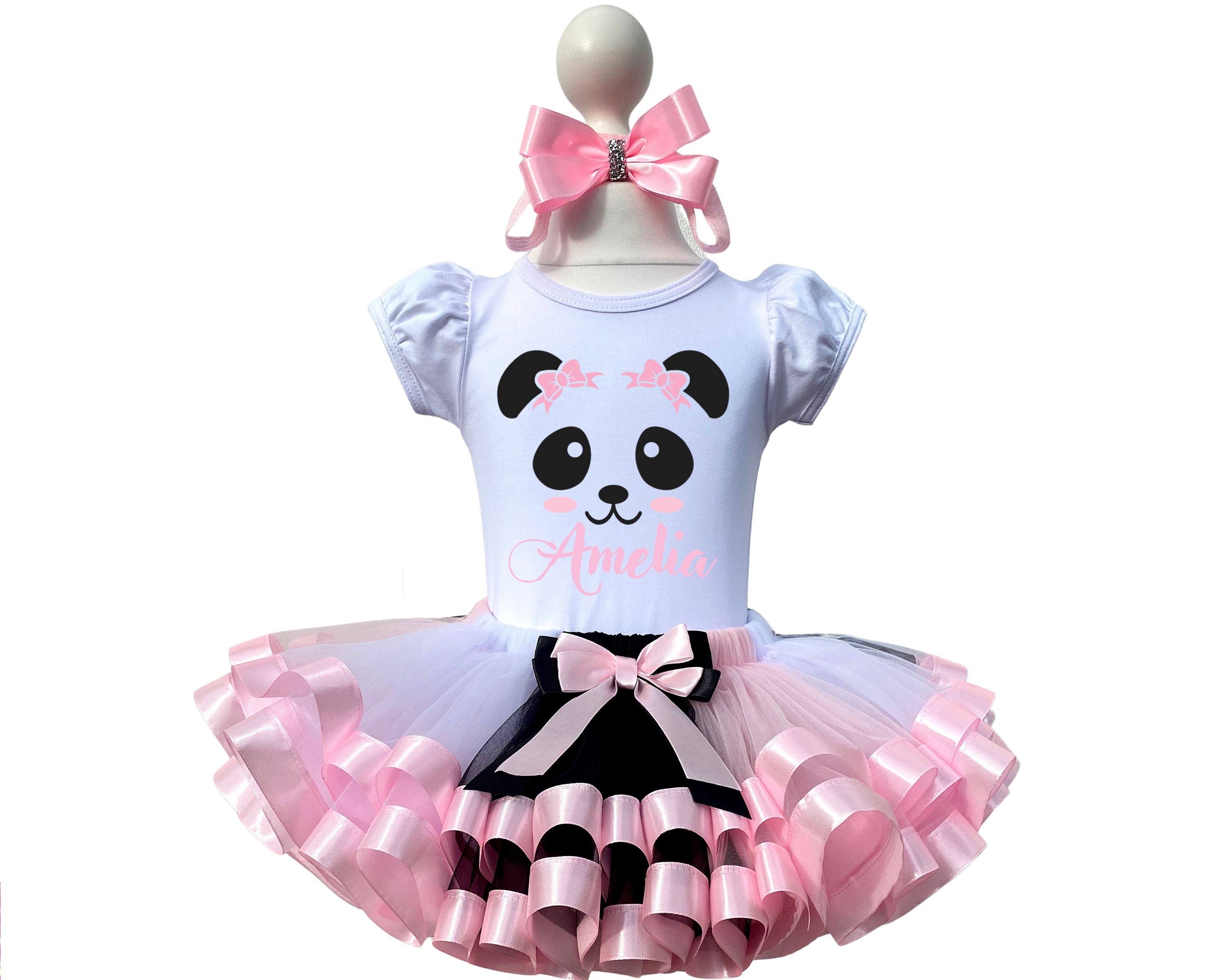 Panda Birthday Outfit-panda Baby Dress-panda Tutu-party - Etsy
