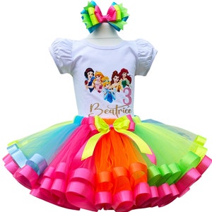 Princess Girls Birthday Outfit-princess Girls Tutu Set-princess ...