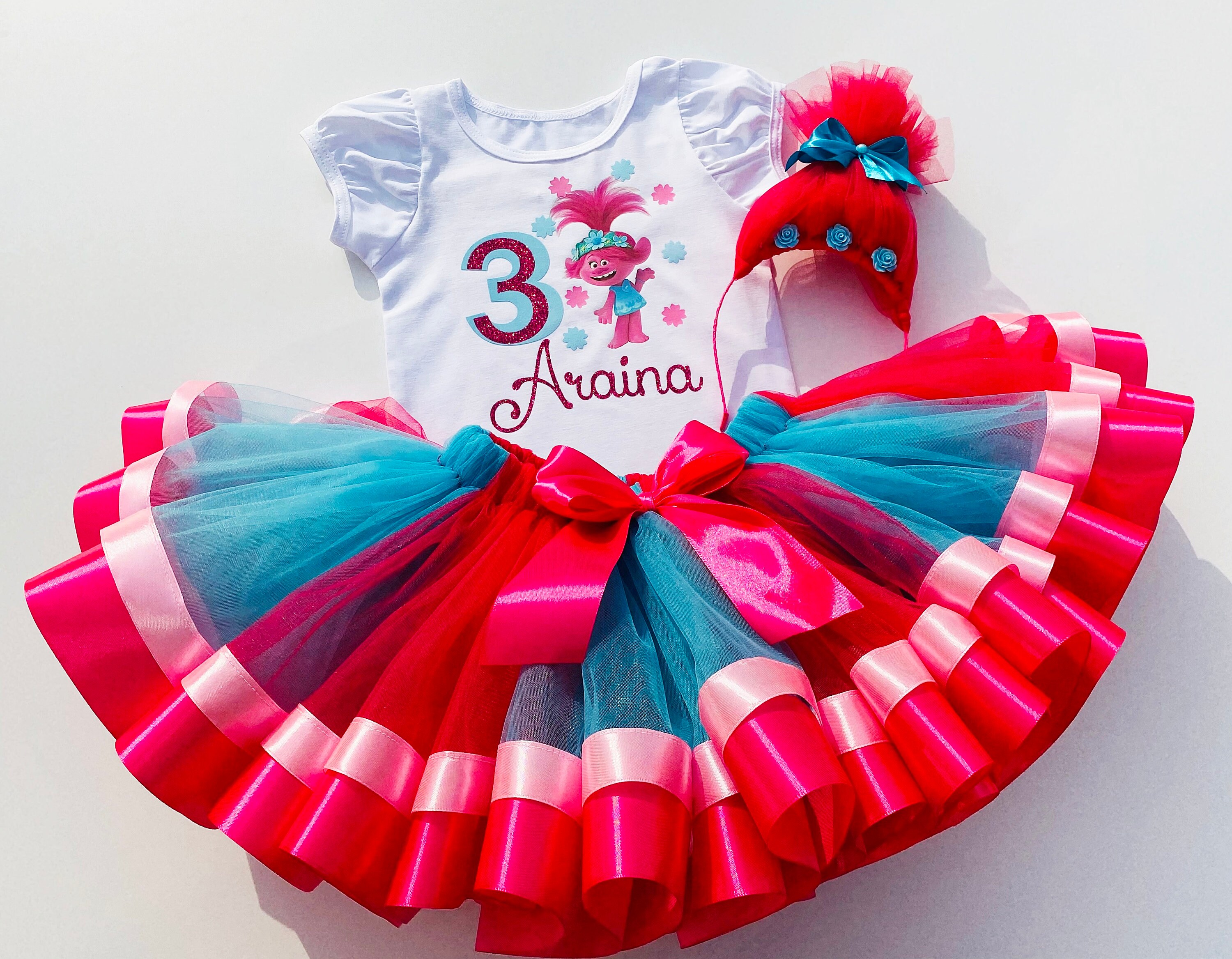 Poppy Birthday Outfit-Poppy Shirt Girls-Princess Poppy Tutu | Etsy