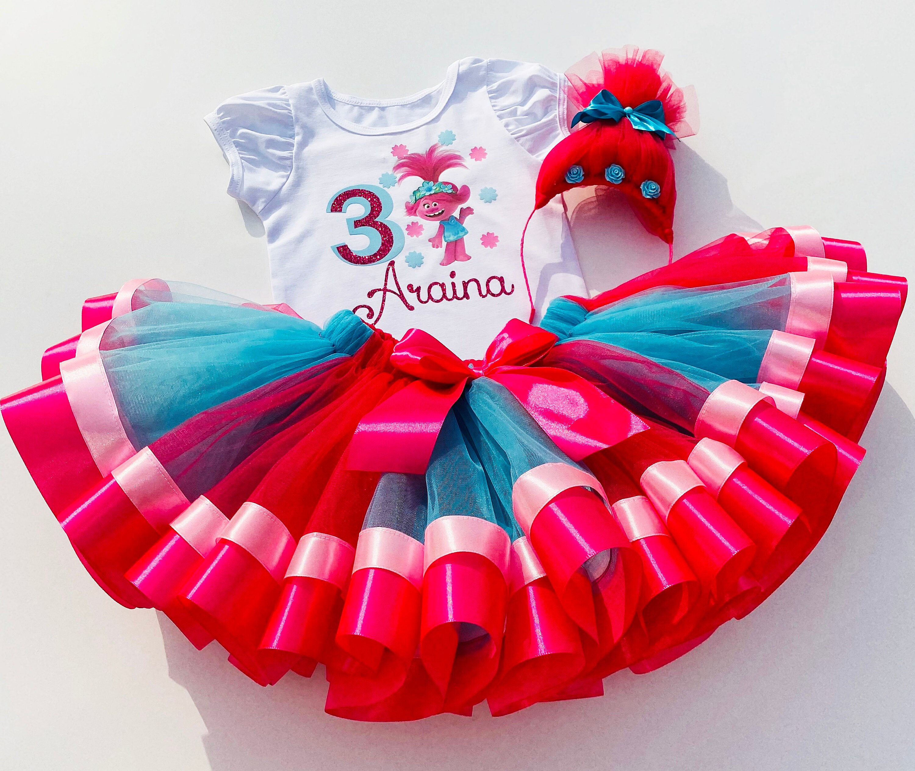 Poppy Birthday Outfit-Poppy Shirt Girls-Princess Poppy Tutu | Etsy