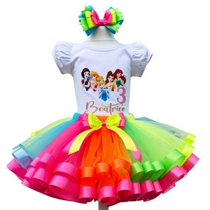 Princess Girls Birthday Outfit-princess Girls Tutu Set-princess ...