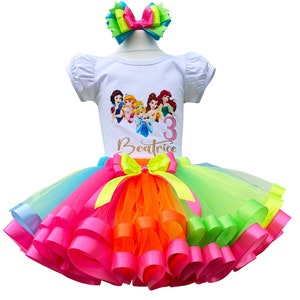 Princess Girls Birthday Outfit-princess Girls Tutu Set-princess ...