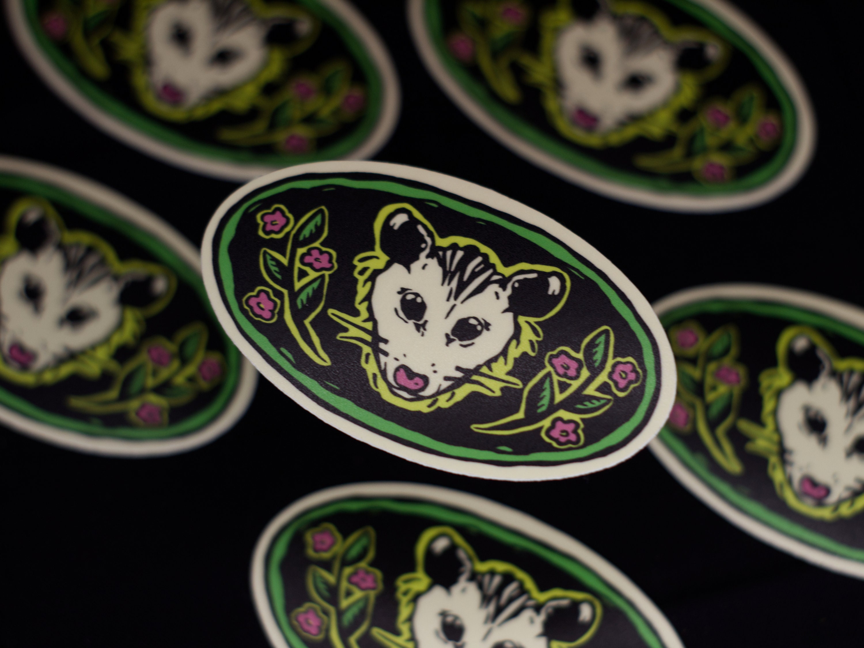 Floral Possum Sticker Waterproof Vinyl PVC Free - Etsy