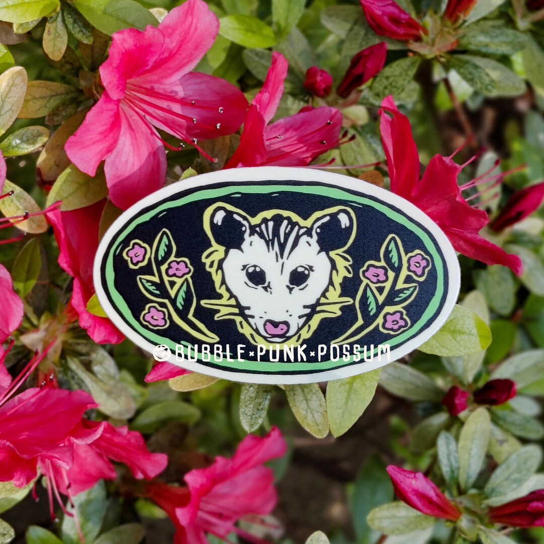 Floral Possum Sticker - Waterproof Vinyl - PVC Free - Etsy