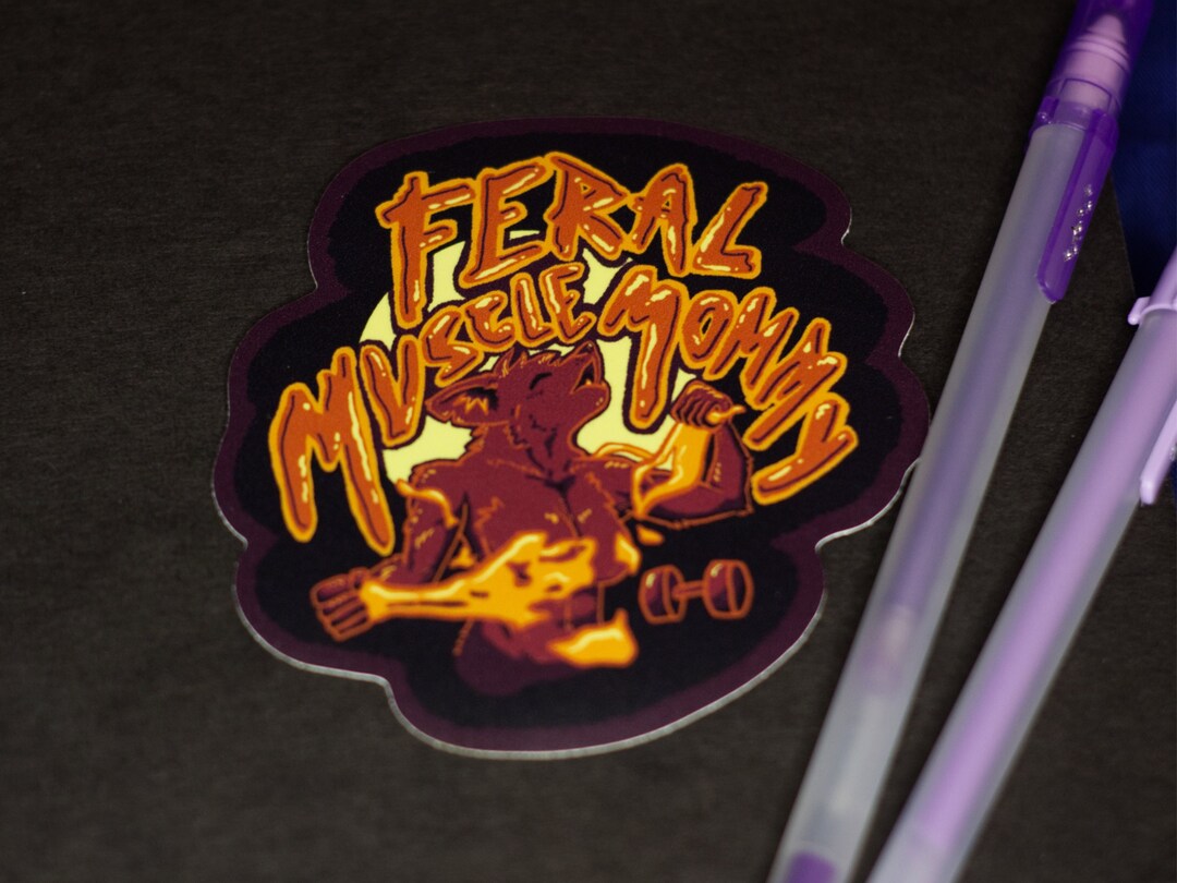 Feral Muscle Mommy Weightlifting Werewolf Waterproof Vinyl - Etsy