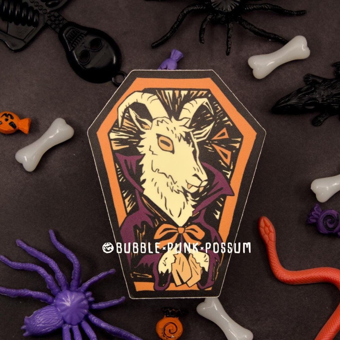 Goatferatu Vampire Goat Sticker: Waterproof Halloween Dracula Parody - Etsy