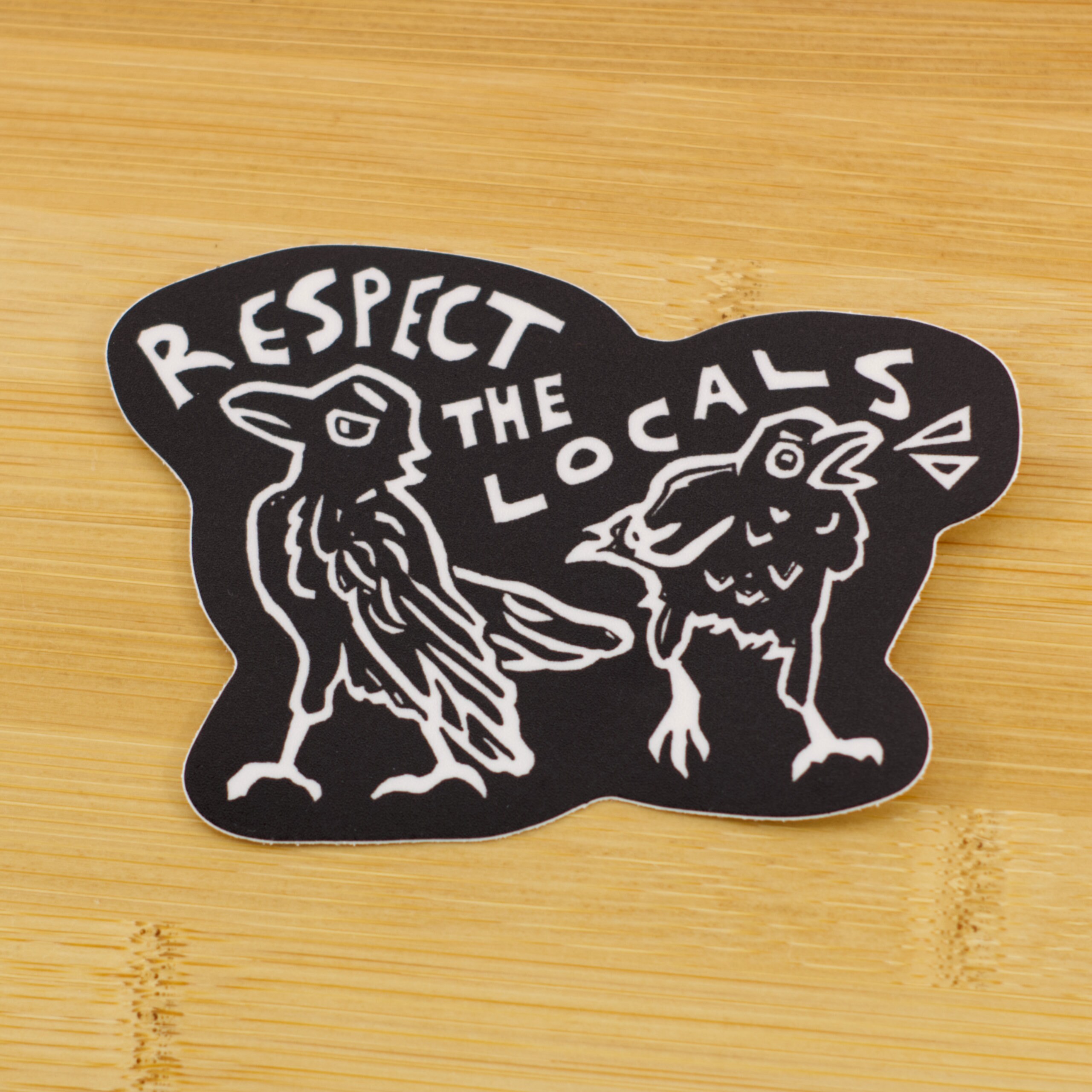 Respect the Locals Crow Sticker Waterproof Vinyl PVC Free Water Bottle ...