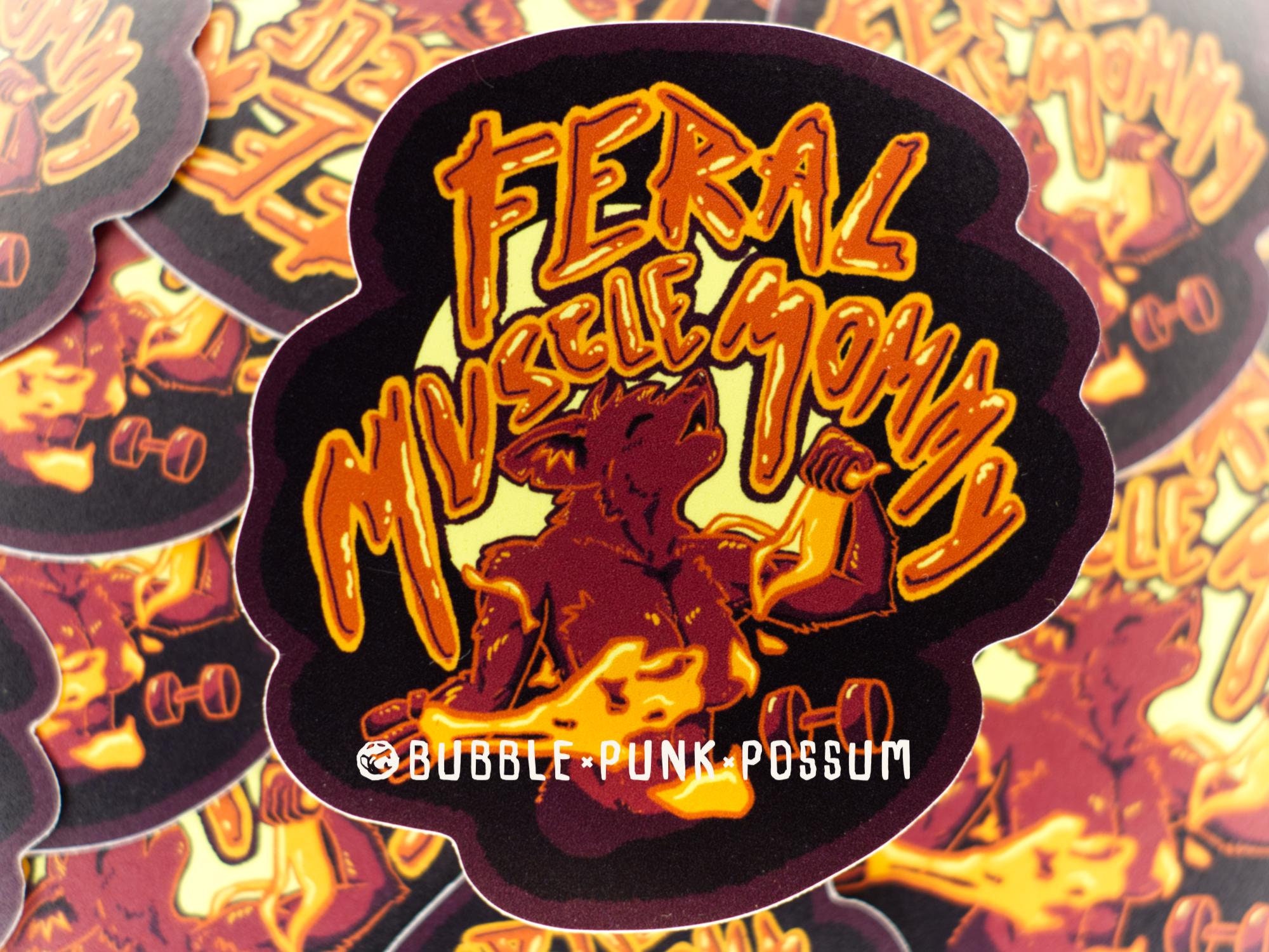 Werewolf Muscle Mommy Sticker: Waterproof Vinyl Decal for Gym & Monster ...