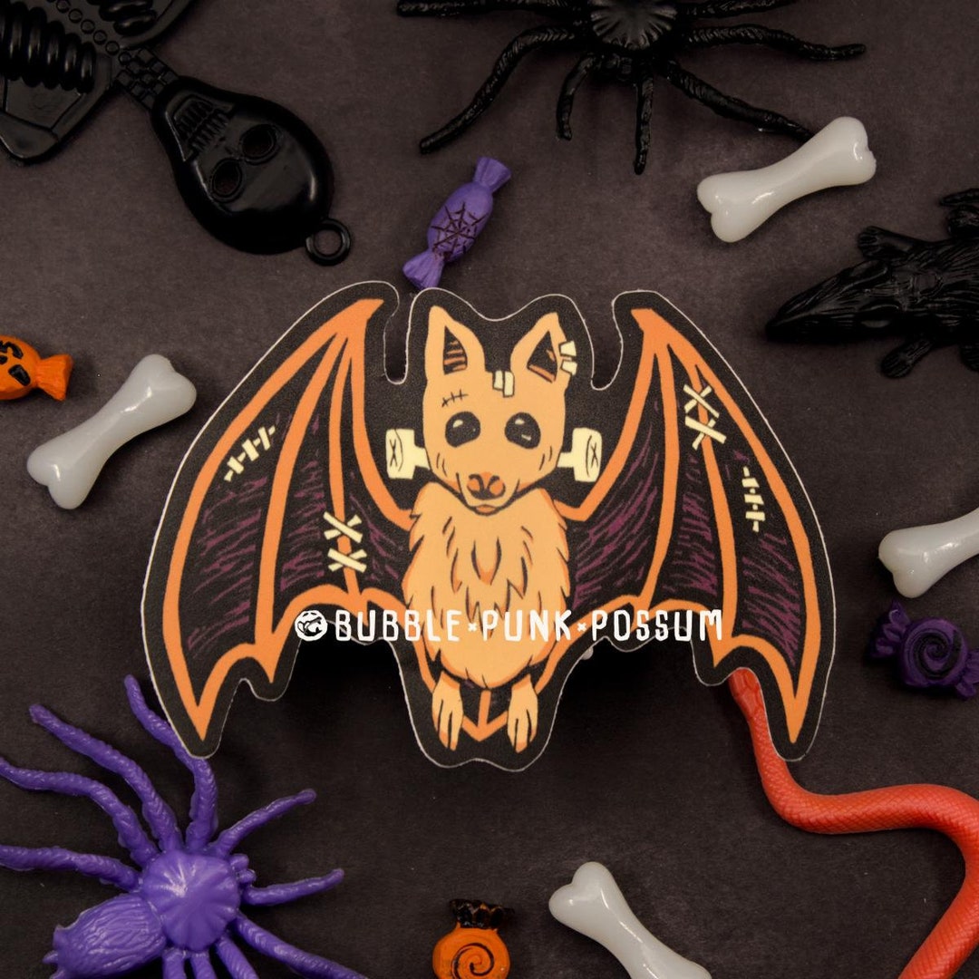 Batty Frankenstein Monster Sticker - Waterproof Halloween Vinyl Decal ...