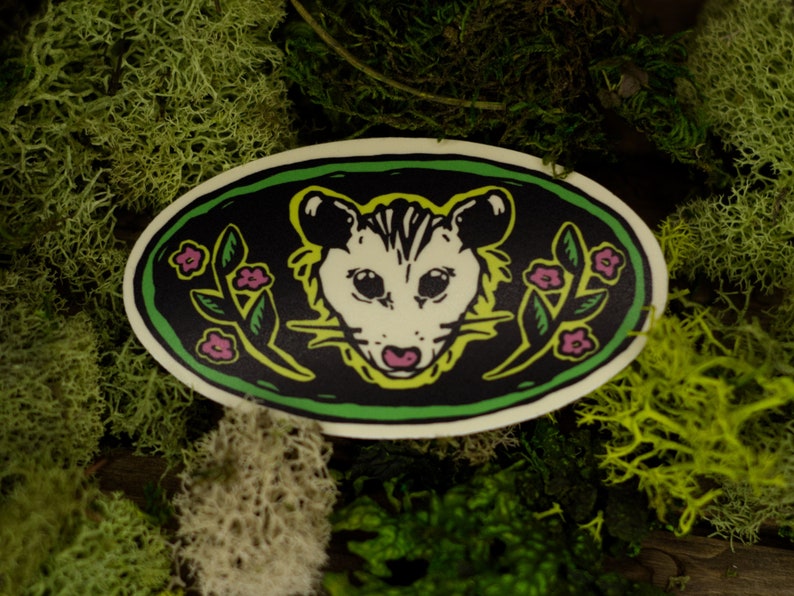 Floral Possum Sticker Waterproof Vinyl PVC Free - Etsy