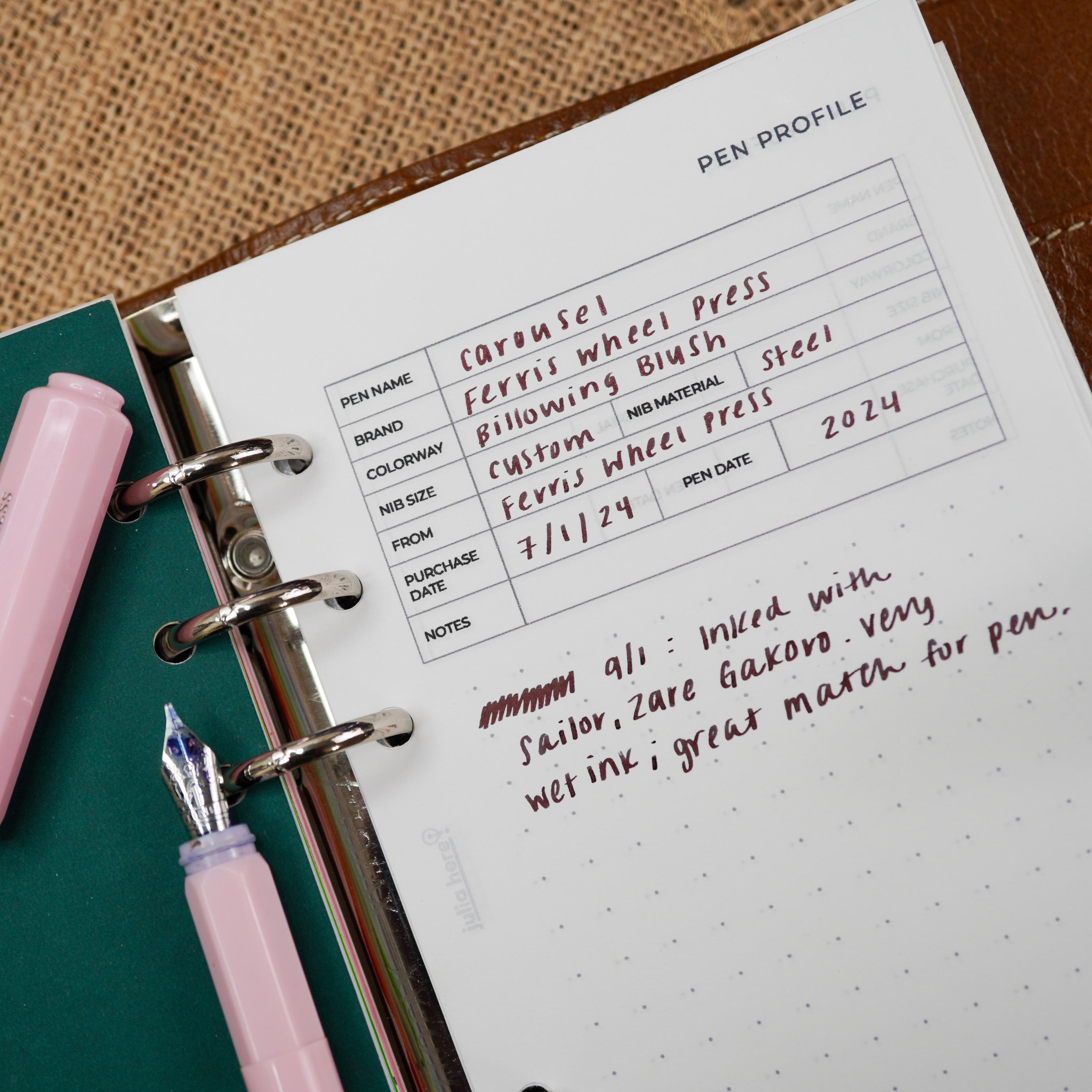 Fountain Pen & Ink Directory Journal · Inserts · DIGITAL DOWNLOAD ...