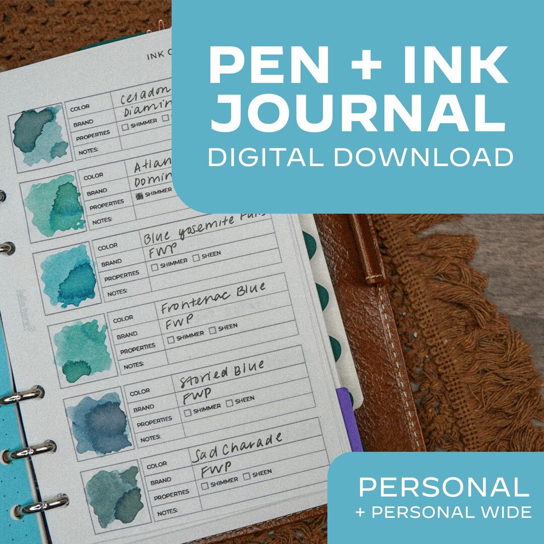 Fountain Pen & Ink Directory Journal · Inserts · DIGITAL DOWNLOAD ...