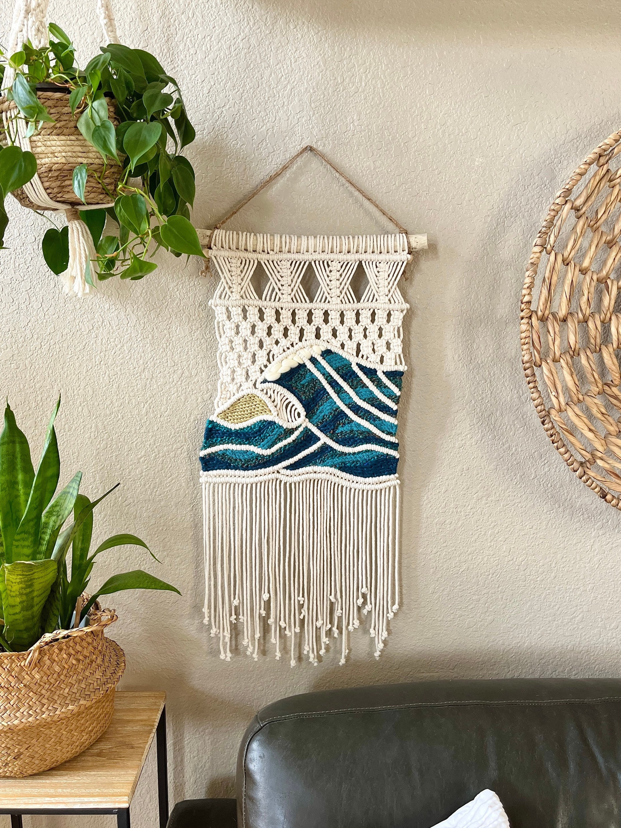 Sunbeam Wave Macrame Wall Hanging - Etsy