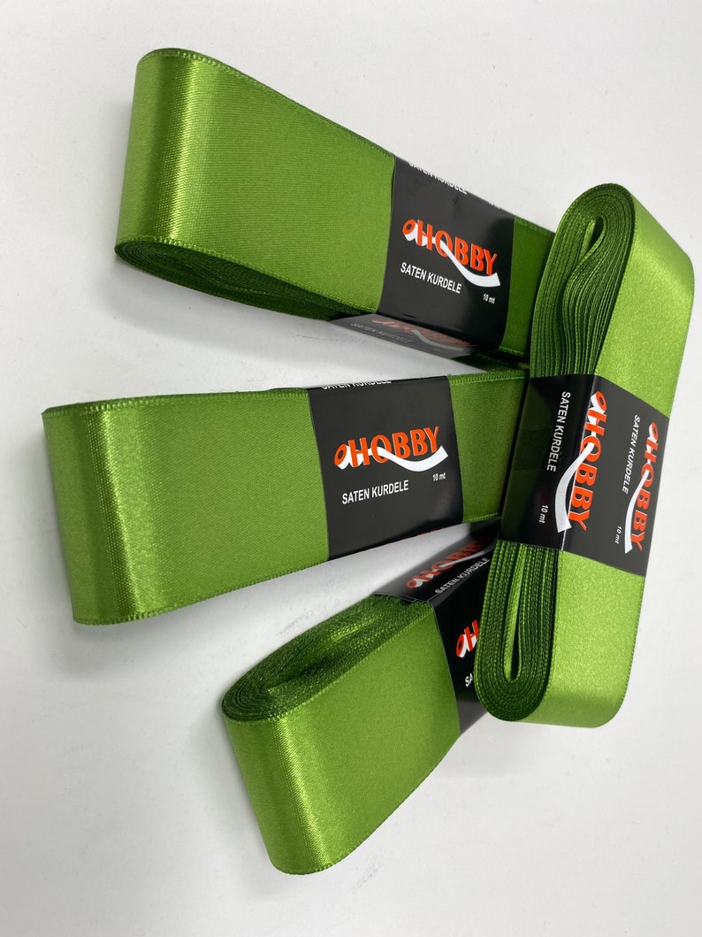 1-1/2 Inch OLIVE GREEN (72) 40mm 100% POLYESTER Double Faced Satin ...