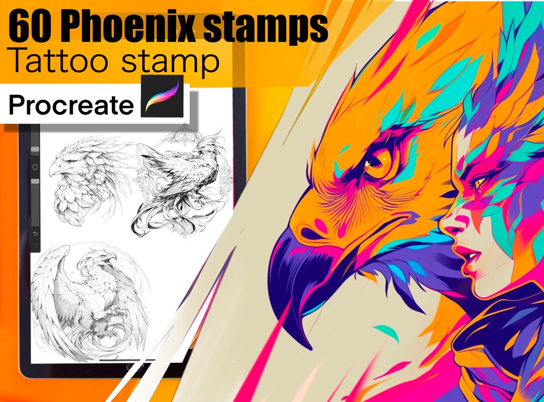 60 Phoenix Stamps for Procreate! THE BEST!! Must Have for Tattooers ...