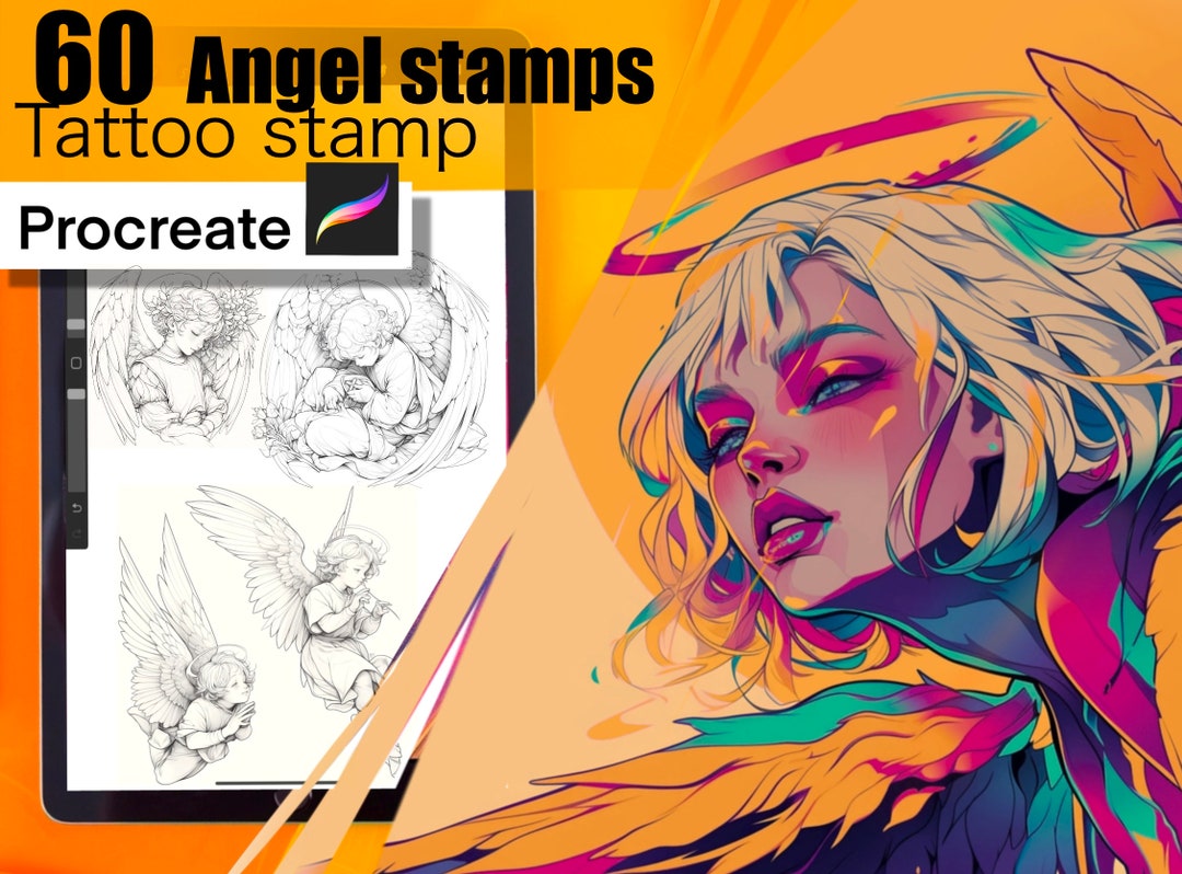 60 Angels Stamps for Procreate! THE BEST!! Must Have for Tattooers Easy ...
