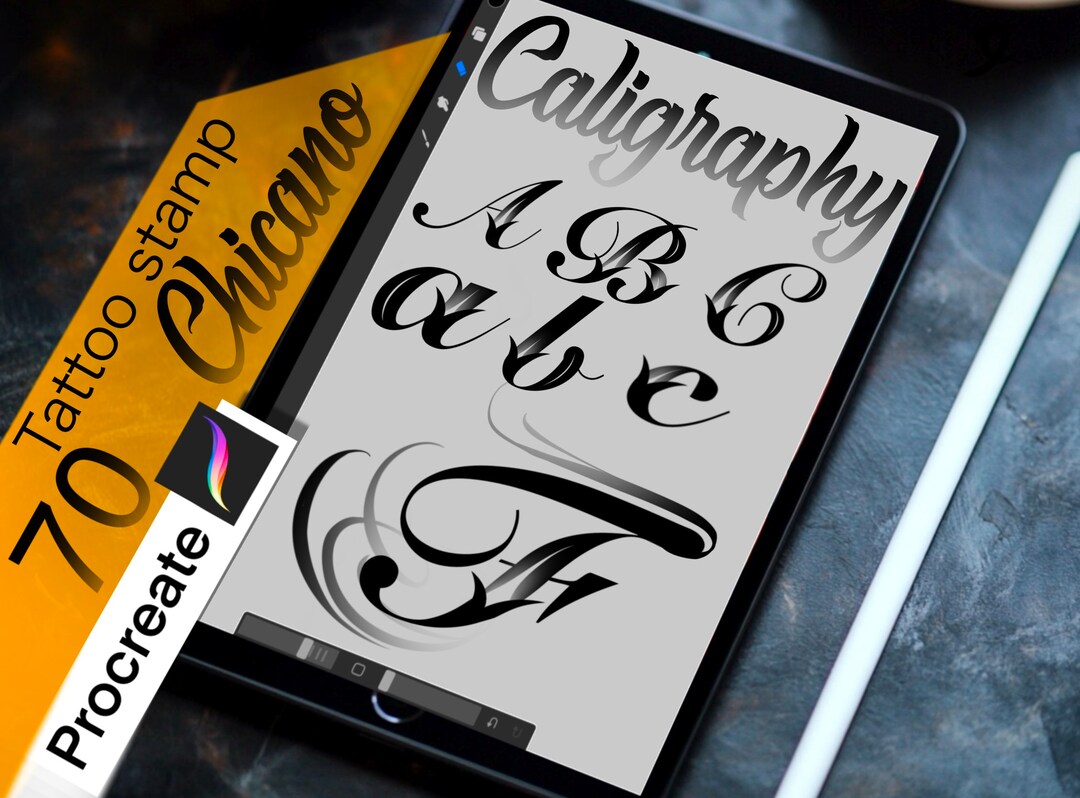 70 Chicano Calligraphy Alphabet Stamps for Procreate - A Must-have for ...