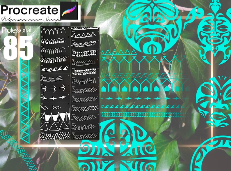 85 POLYNESIA MAORI Stamps for Procreate BEST for Tattoo Designs ...