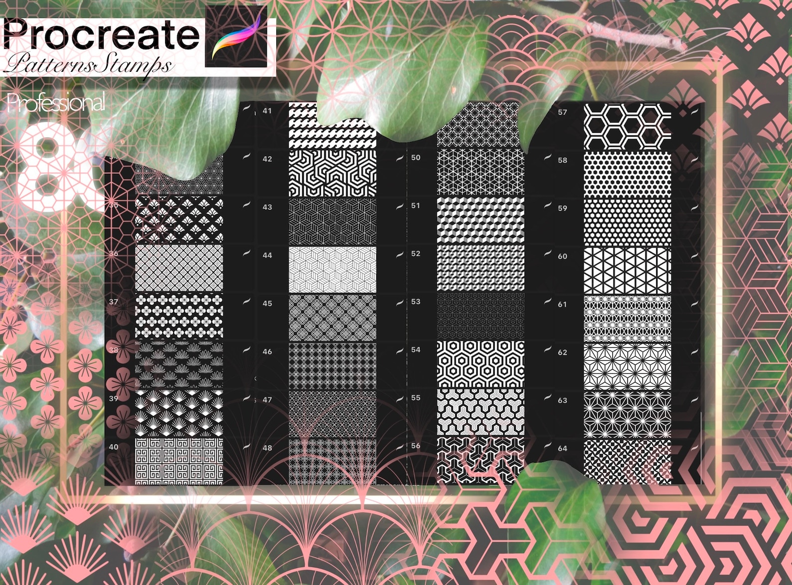 80 PATTERNS Stamps for Procreate Cool Set A Must Have for Tattooers and ...