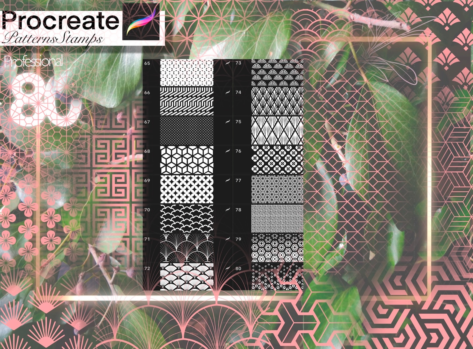 80 PATTERNS Stamps for Procreate Cool Set!! A Must Have for Tattooers ...