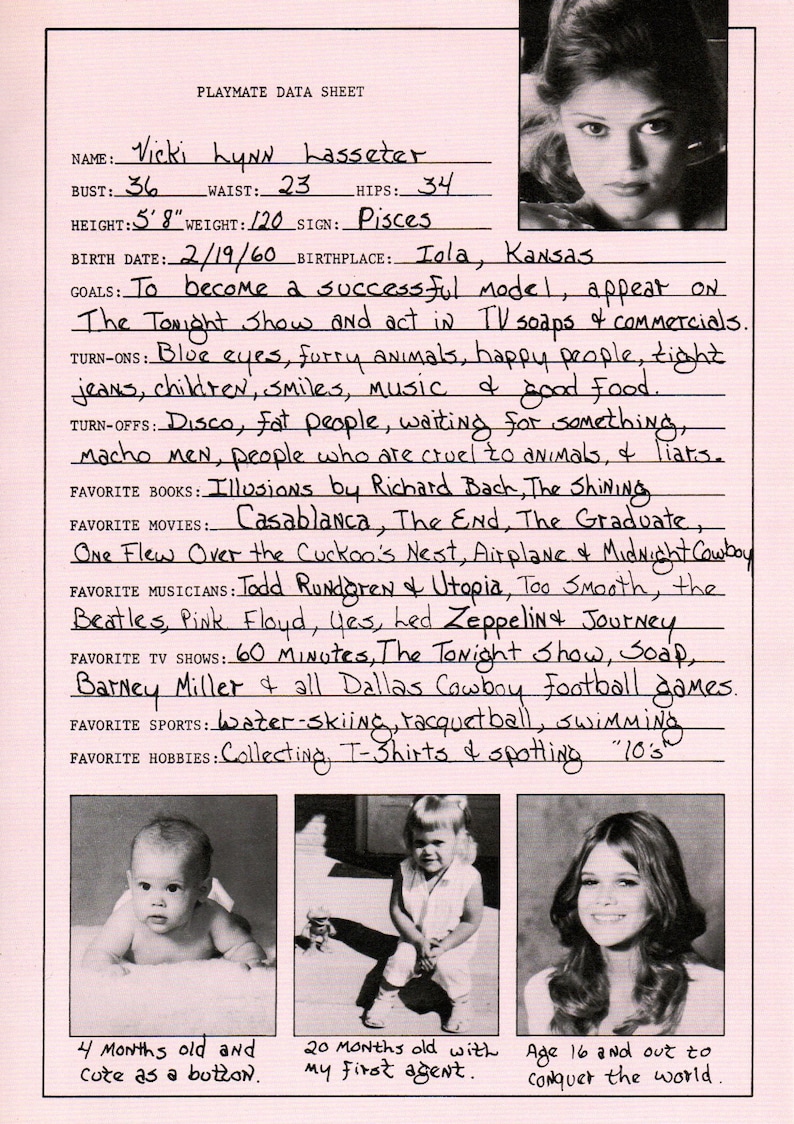 Vintage 1981 February Playboy Vicki Lasseter Centerfold Tom - Etsy