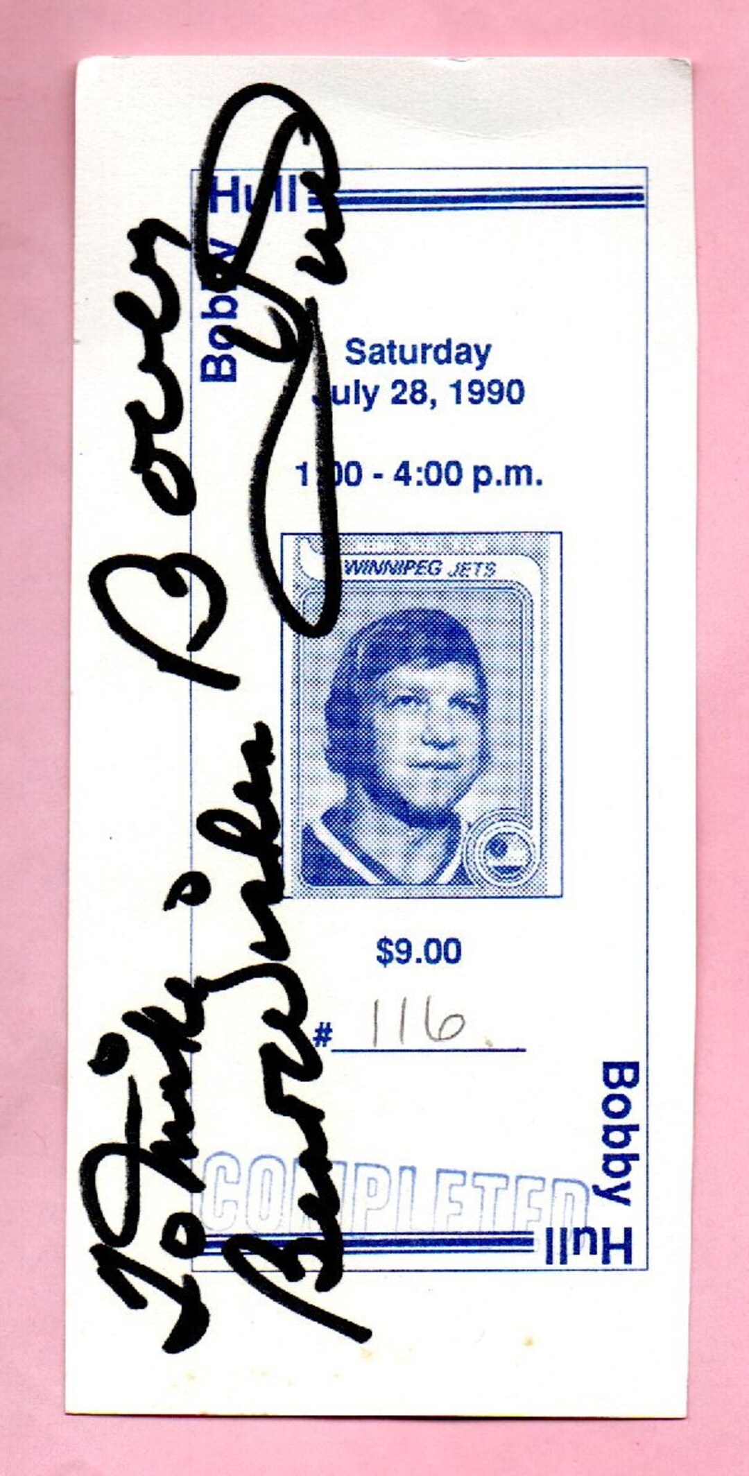 Vintage Bobby Hull Autograph and 1976 1993 Bobby, Dennis and Brett Hull ...