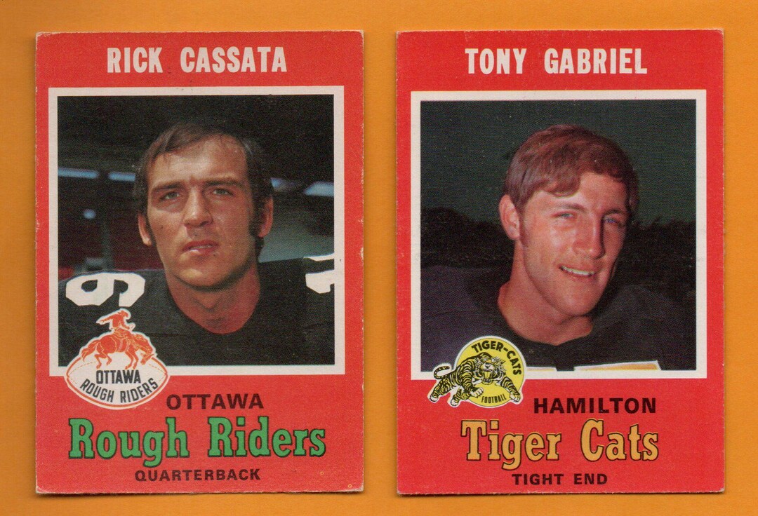 Tony Gabriel Rick Cassata 1971 O-pee-chee CFL Ottawa Rough Riders ...