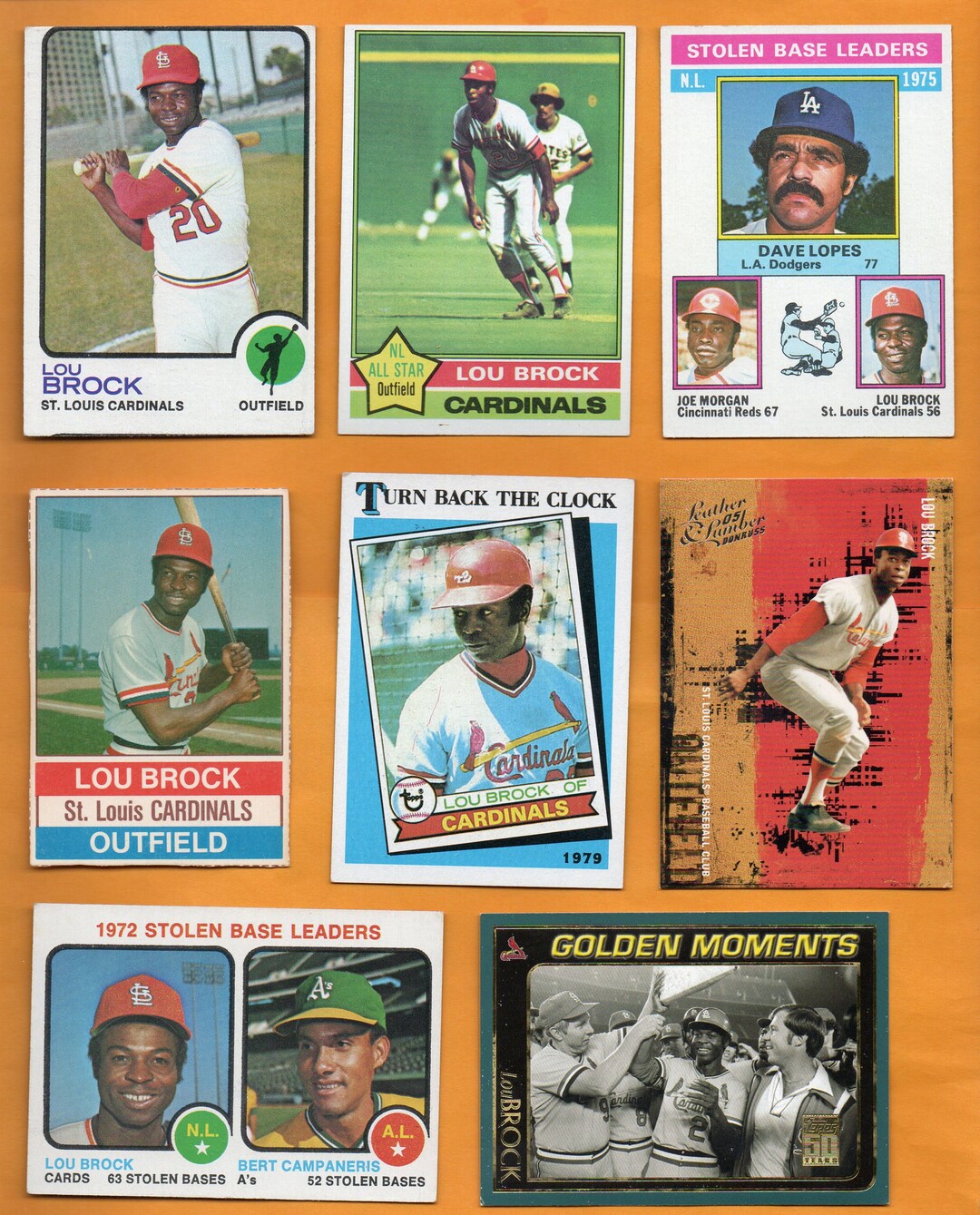 Lou Brock 1973 2005 8 Card Lot St Louis Cardinals EXMT SB - Etsy