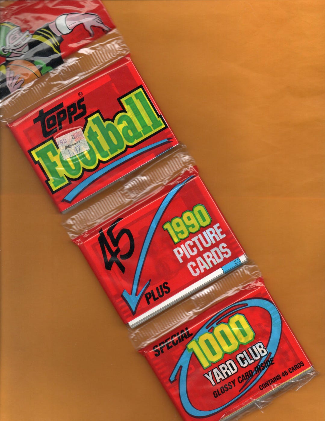 1990 Topps Football Rack Pack FACTORY-SEALED 46 Cards rs - Etsy