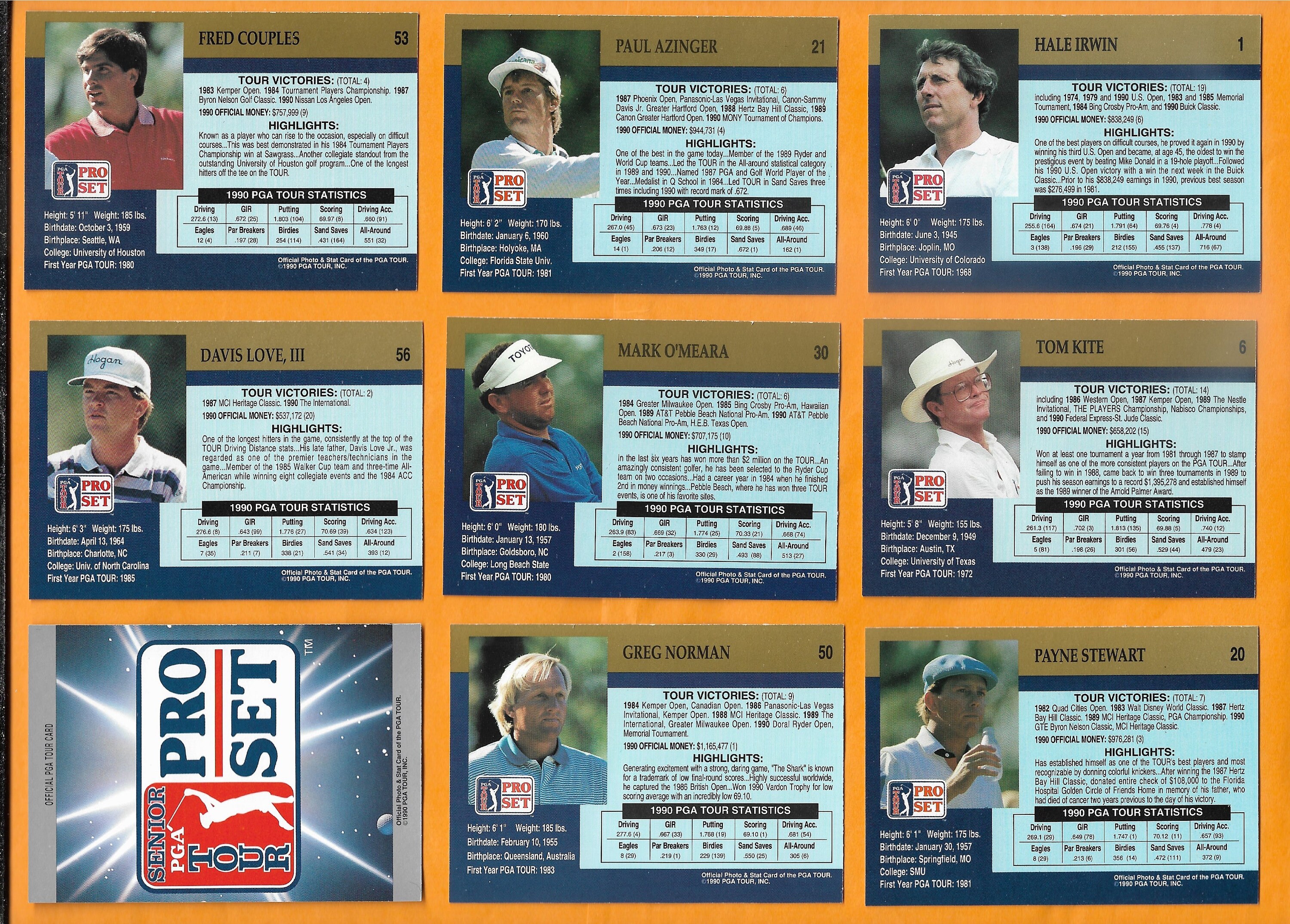 Vintage 1990 Pro Set Golf Special Inaugural 100 Card Set Nicklaus ...