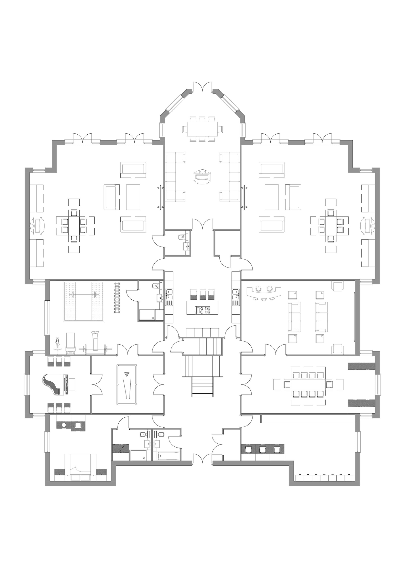 Mansion Floor Plan Prints, Mansion House, Architect Print ...