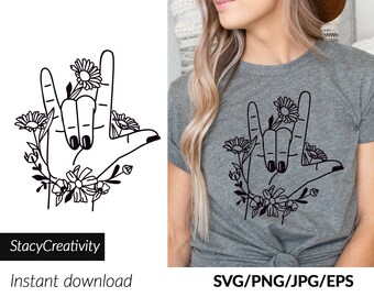 Love Hand Sign Svg | Etsy