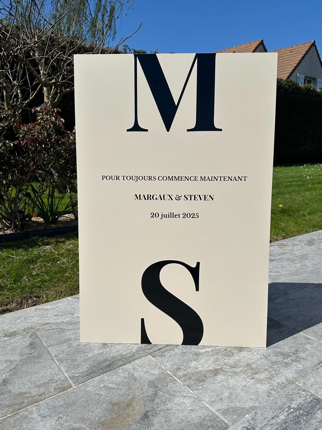 Set of Stickers for Large Wedding Sign With Initials, First Names and ...
