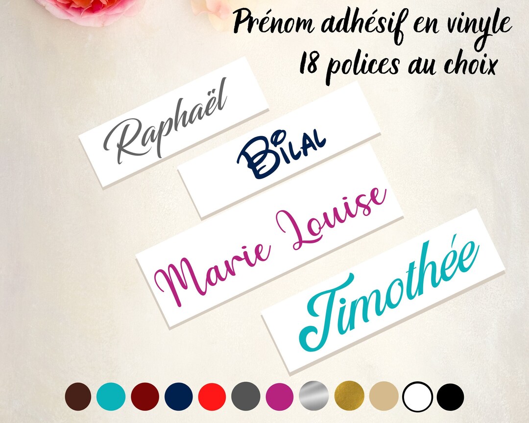 Stickers vinyle personnalisé , prénom autocollant, adhésif personnalisé ...