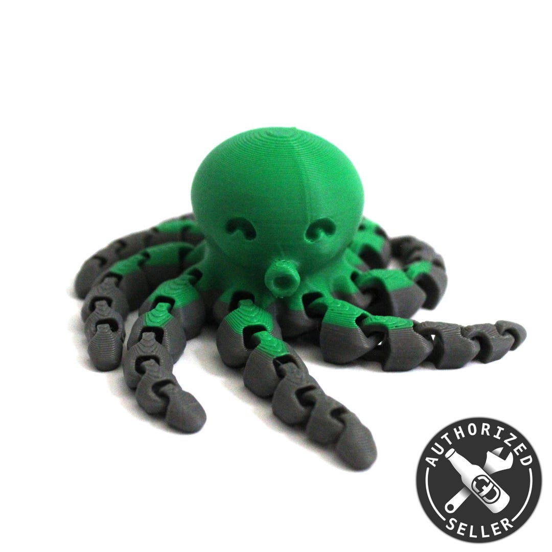 Articulated Octopus 3D Printed | Flexible Fidget Toy - Etsy