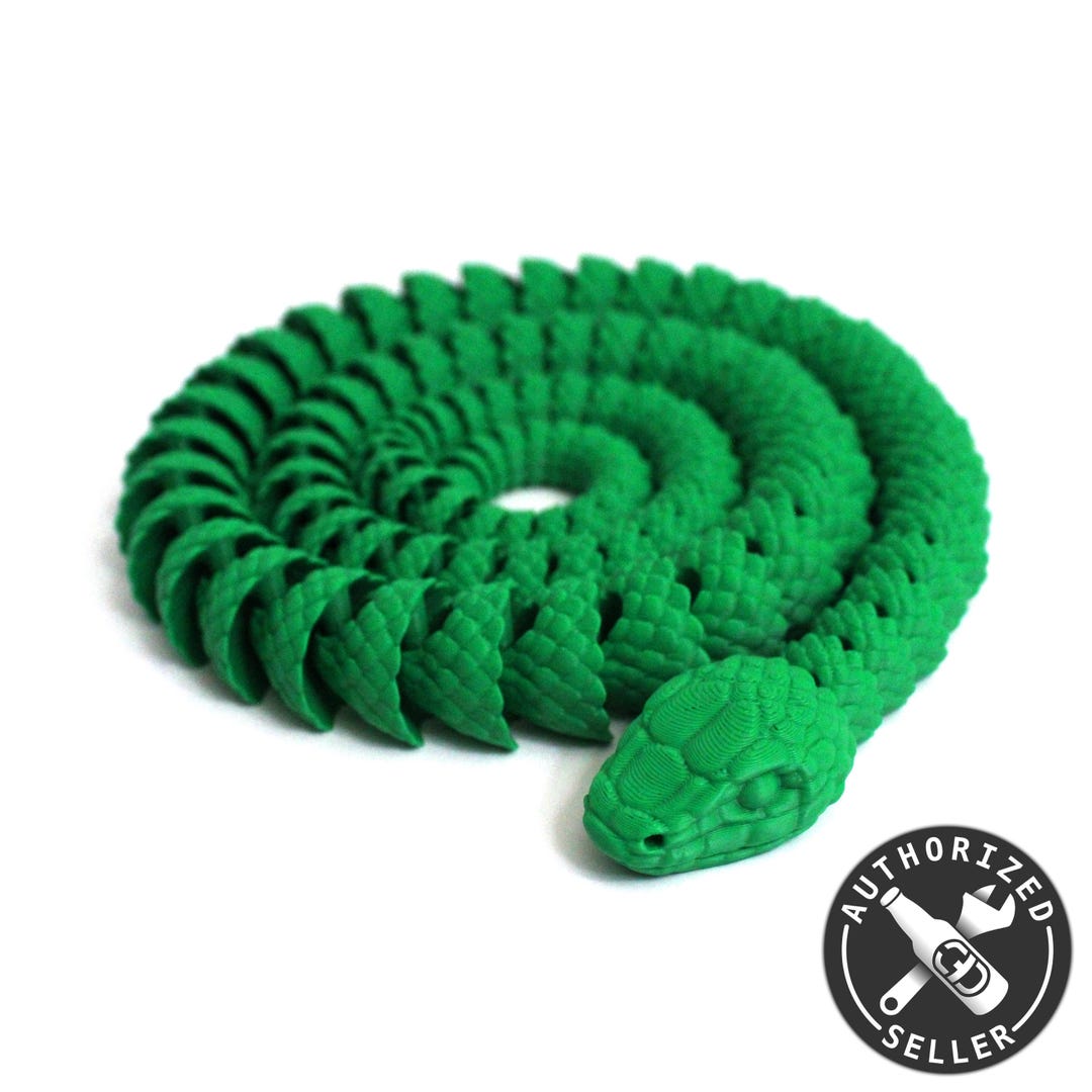 3D Printed Articulated Snake | Flexible Fidget Toy | Realistic Moving ...