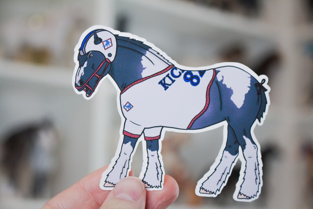 Kicker Blue Roan Paint Draft Horse With or Without Football Helmet and ...