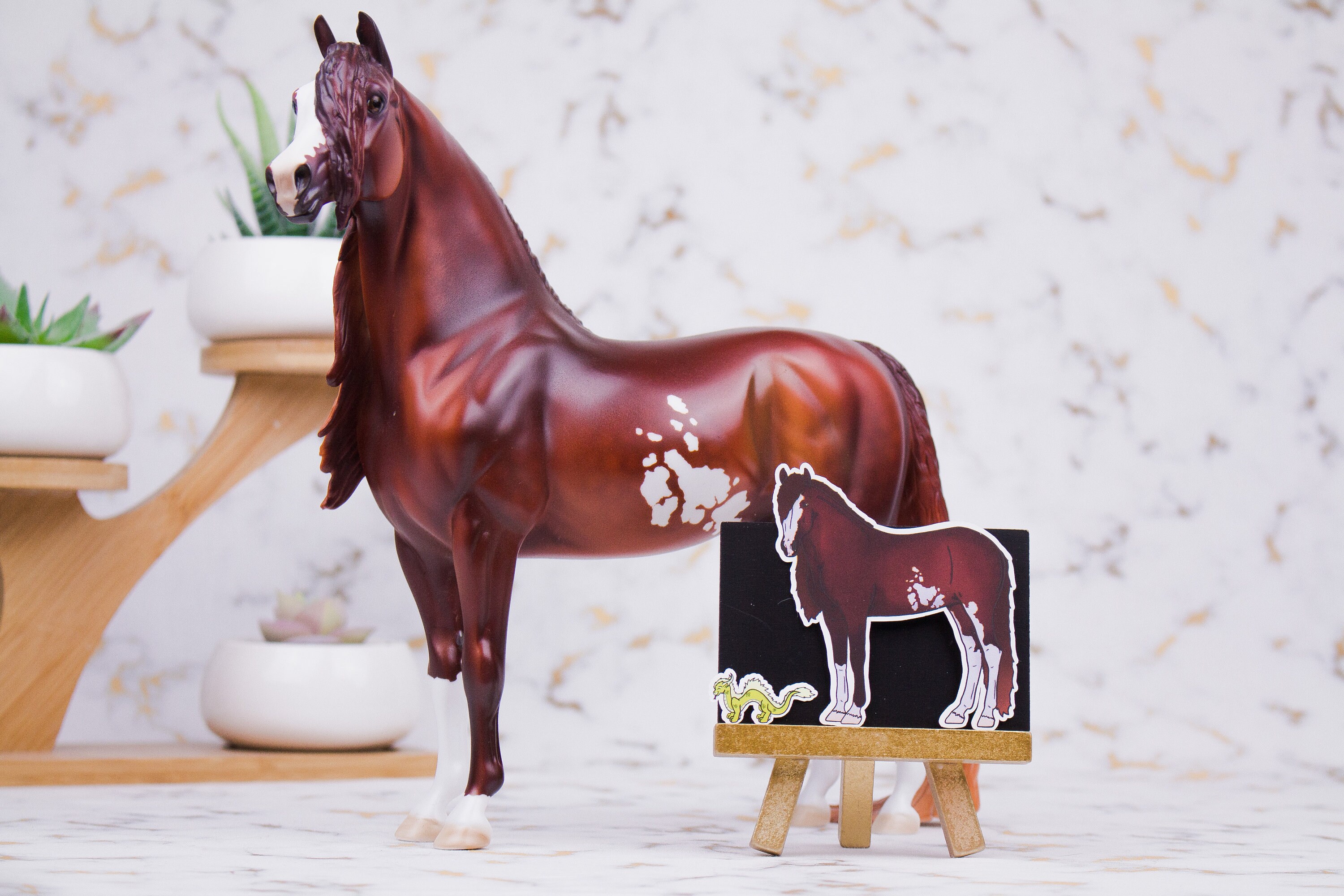 Genji Chestnut Sabino Morgan With Long Mane & Tail Vinyl Die Cut Model ...