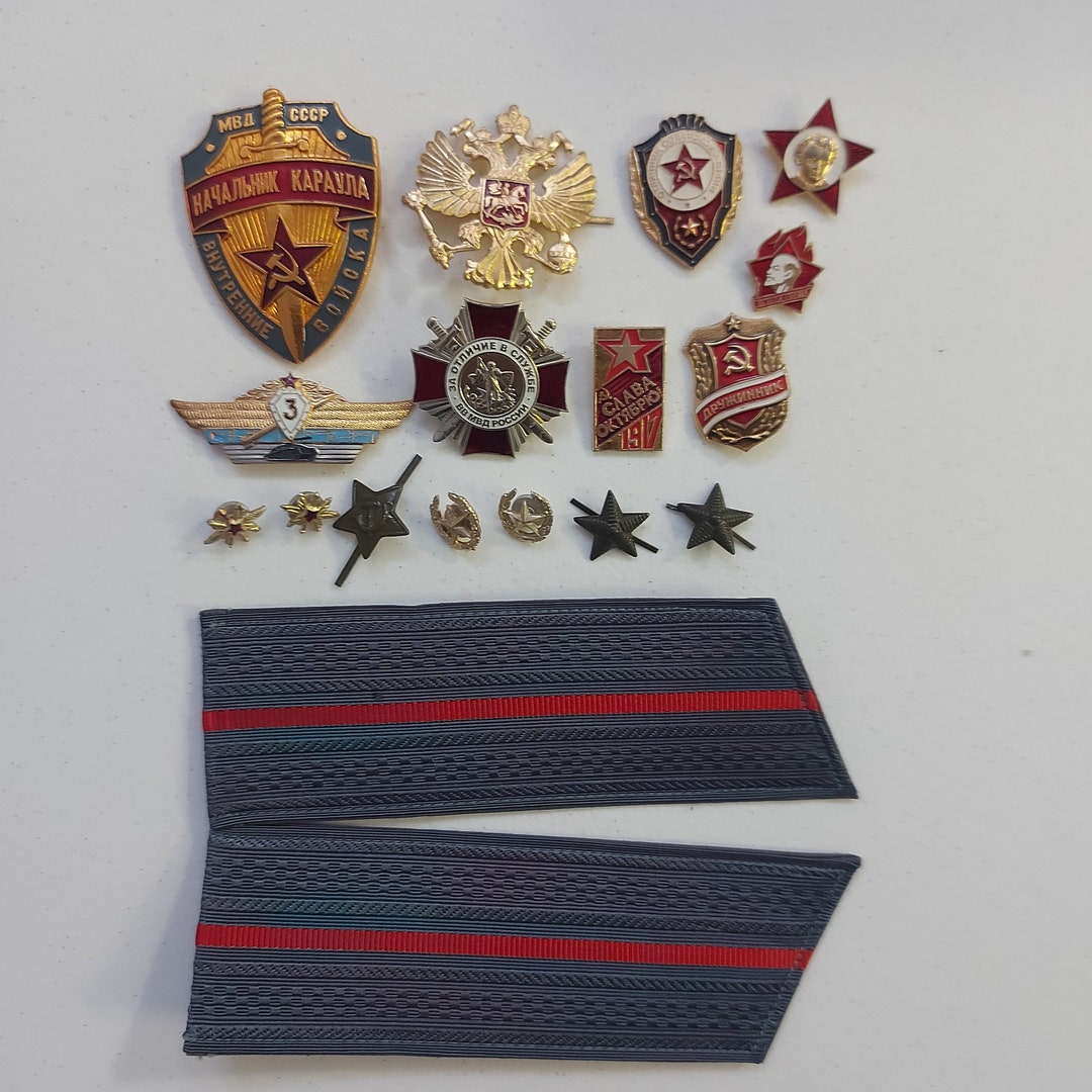 Military Soviet Russia Badge Pin Shoulder Straps Star.original.lot157 ...