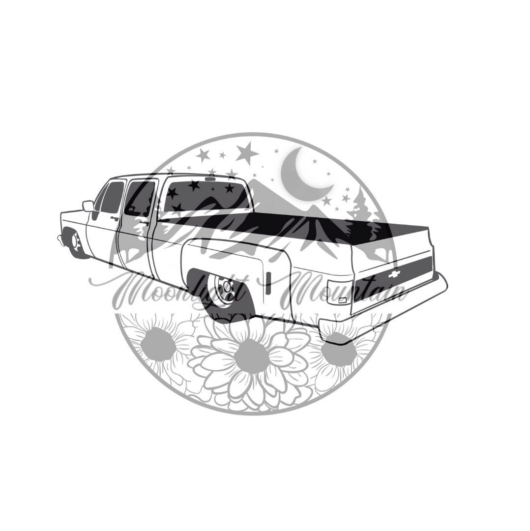 Slammed Crew Cab Square Body SVG - Etsy