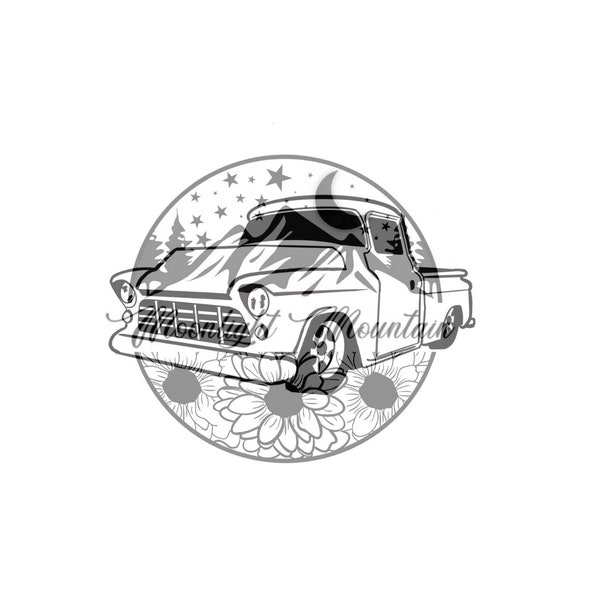 55 Chevy Truck Svg - Etsy
