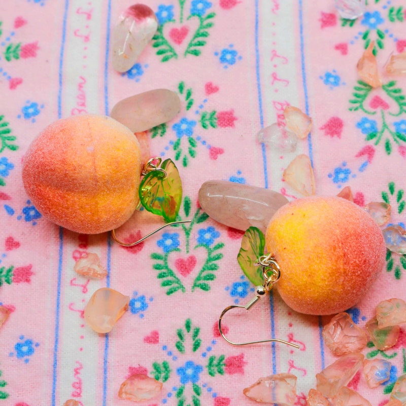 Peach Earrings - Etsy