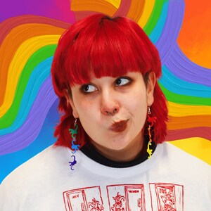 Rainbow Monkey Chain Earrings No More Monkeying Around Monkies in a ...