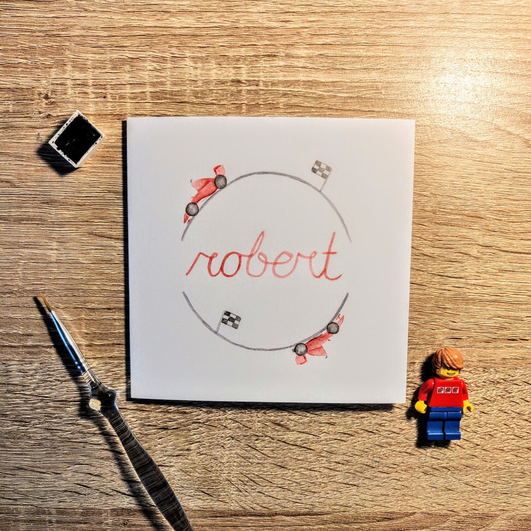 Handmade race car card Personalised car card Birthday card - Etsy.de