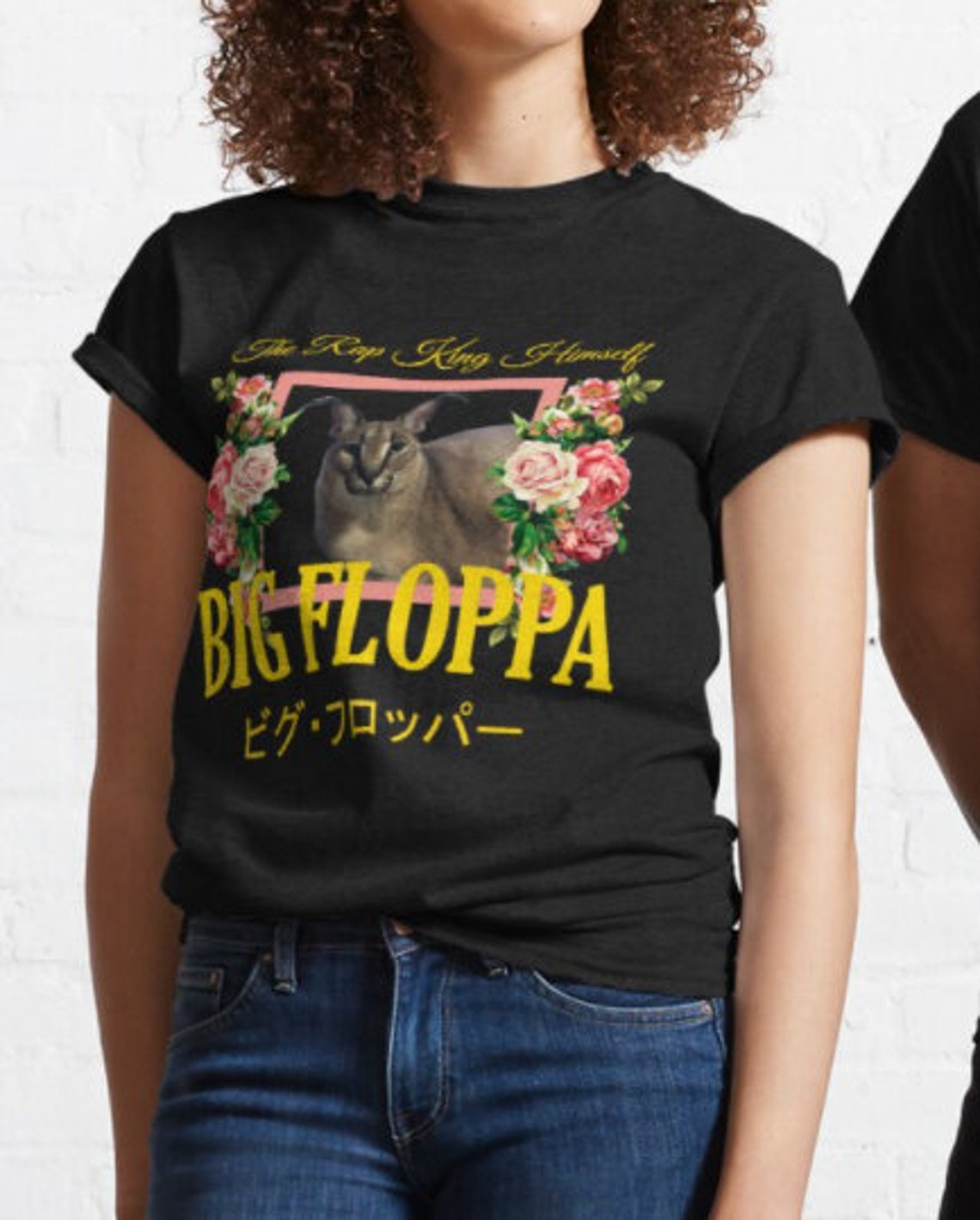 Big Floppa Floral Aesthetic Classic T-Shirt | Etsy