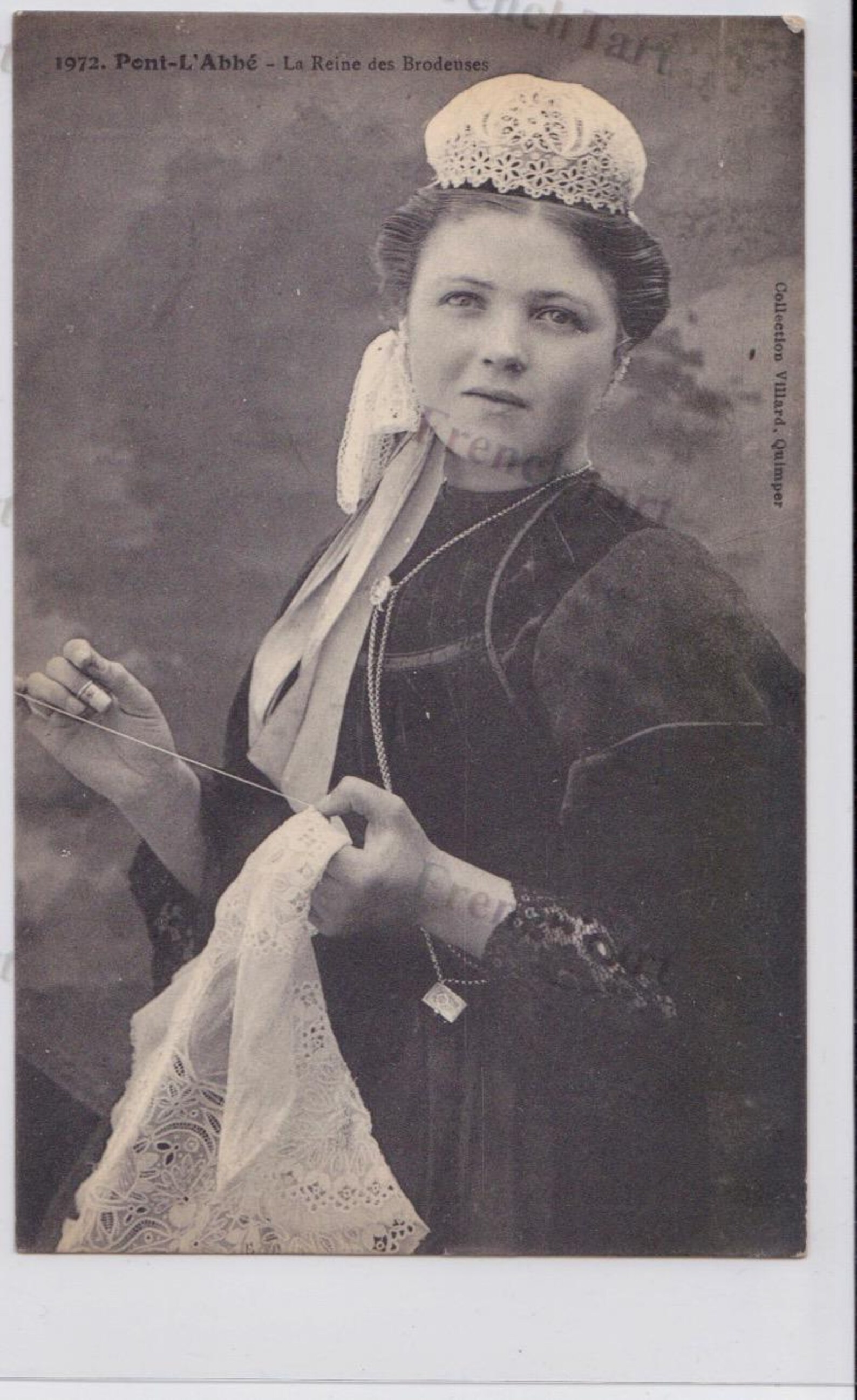 Antique French 1917 Broderie Dentelle Lace Photo Postcard - Etsy