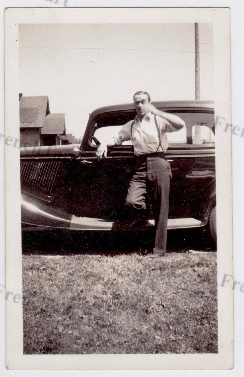 1930s Tough Guy & His Car What is That Hand Gesture - Etsy
