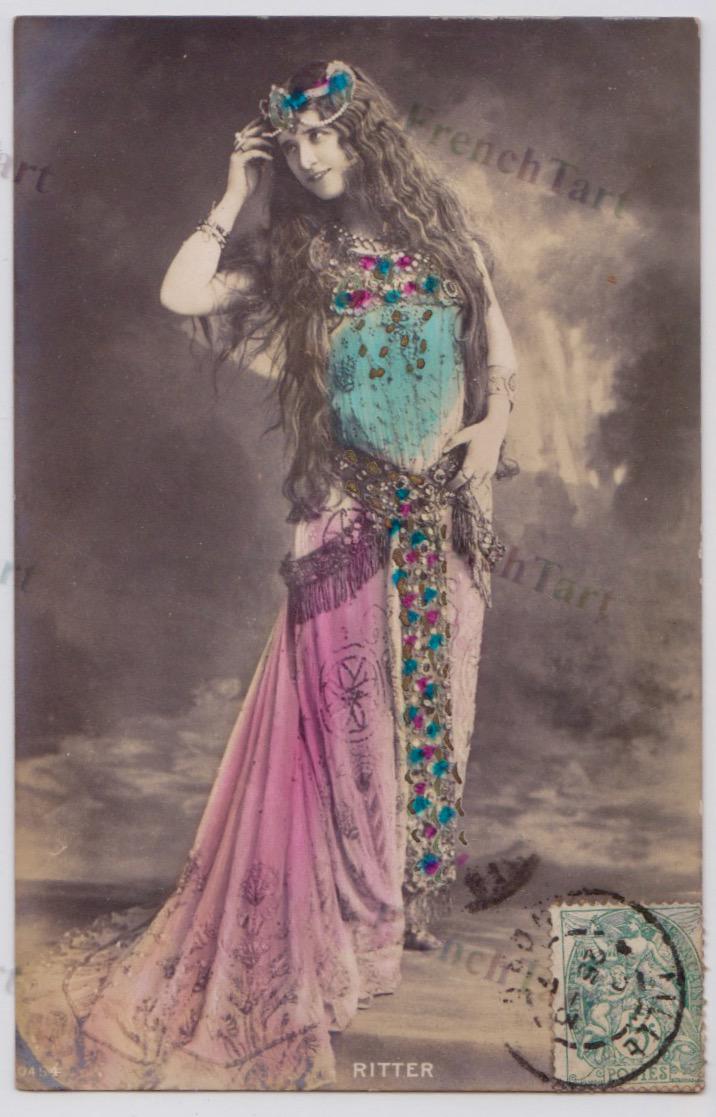 Antique 1900s Hand Tinted Postcard Gabrielle Robinne 'ritter' - Etsy